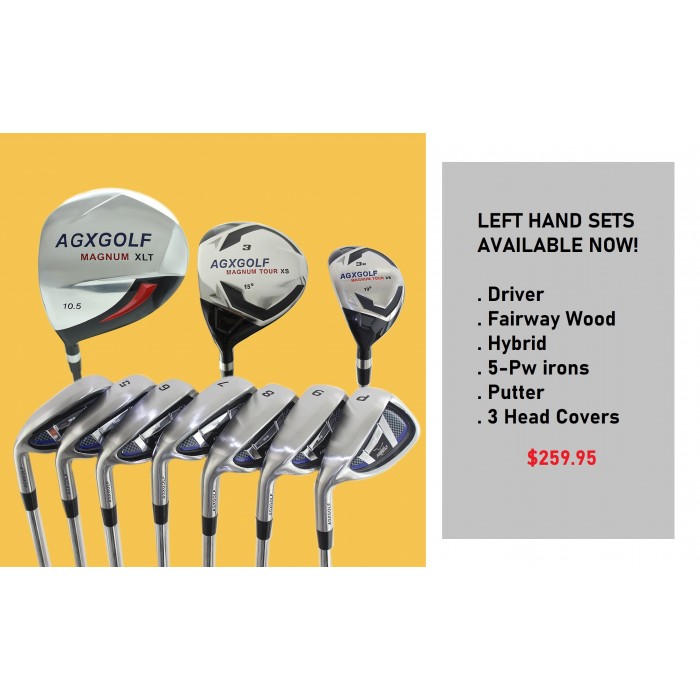MEN'S LEFT HAND MAGNUM XS- WIDE SOLE EDITION GOLF CLUB SET w/DRIVER + 3 ...