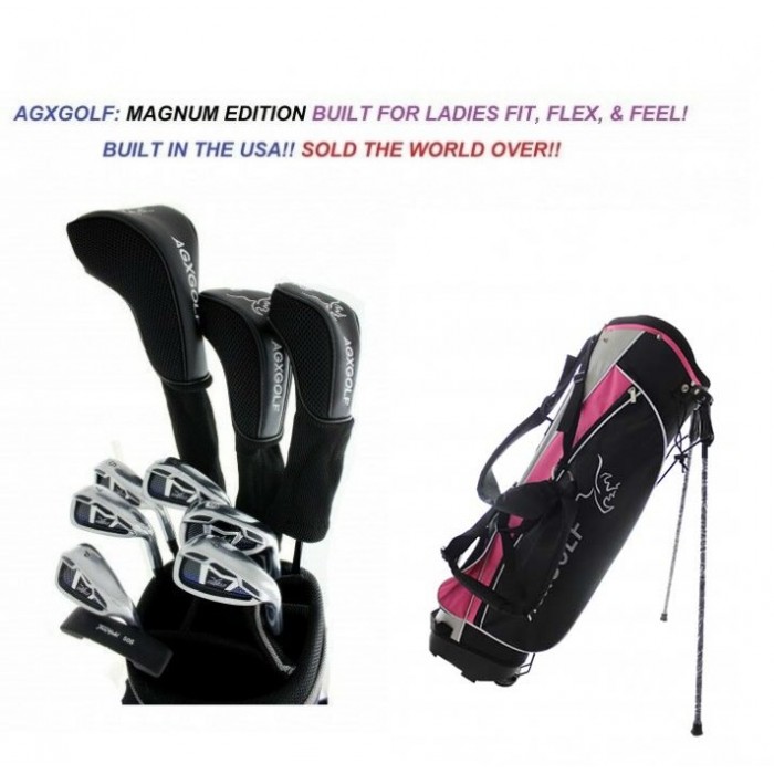 LADIES MAGNUM COMPLETE GOLF CLUB SET w/FREE PUTTER, & HEAD COVERS BAG ...